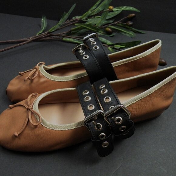 Kaitlyn Pan | Shoes | Nwt Kaitlyn Pan Rina Buckled Lace Up Ballet Flats ...